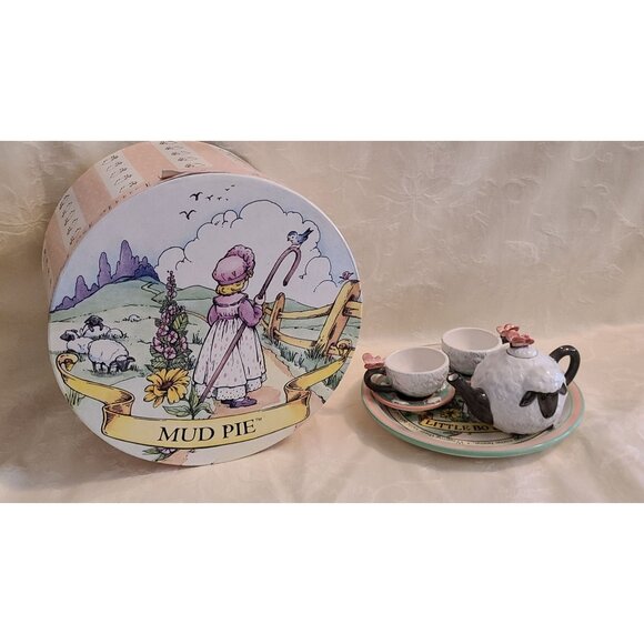 Dining | Vintage Mud Pie Little Bo Peep Sheep Butterflies Tea Set New ...